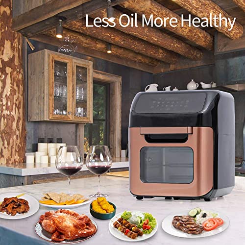 Fit Choice 12.7 Quart 10 in 1 XLarge Capacity Air Fryer Oven, 10 Accessories, 10 Easy Presets W/ Digital Touch Screen Controls & Integrated Digital Temperature Probe, Advanced Program, Sear, Stage, Pr