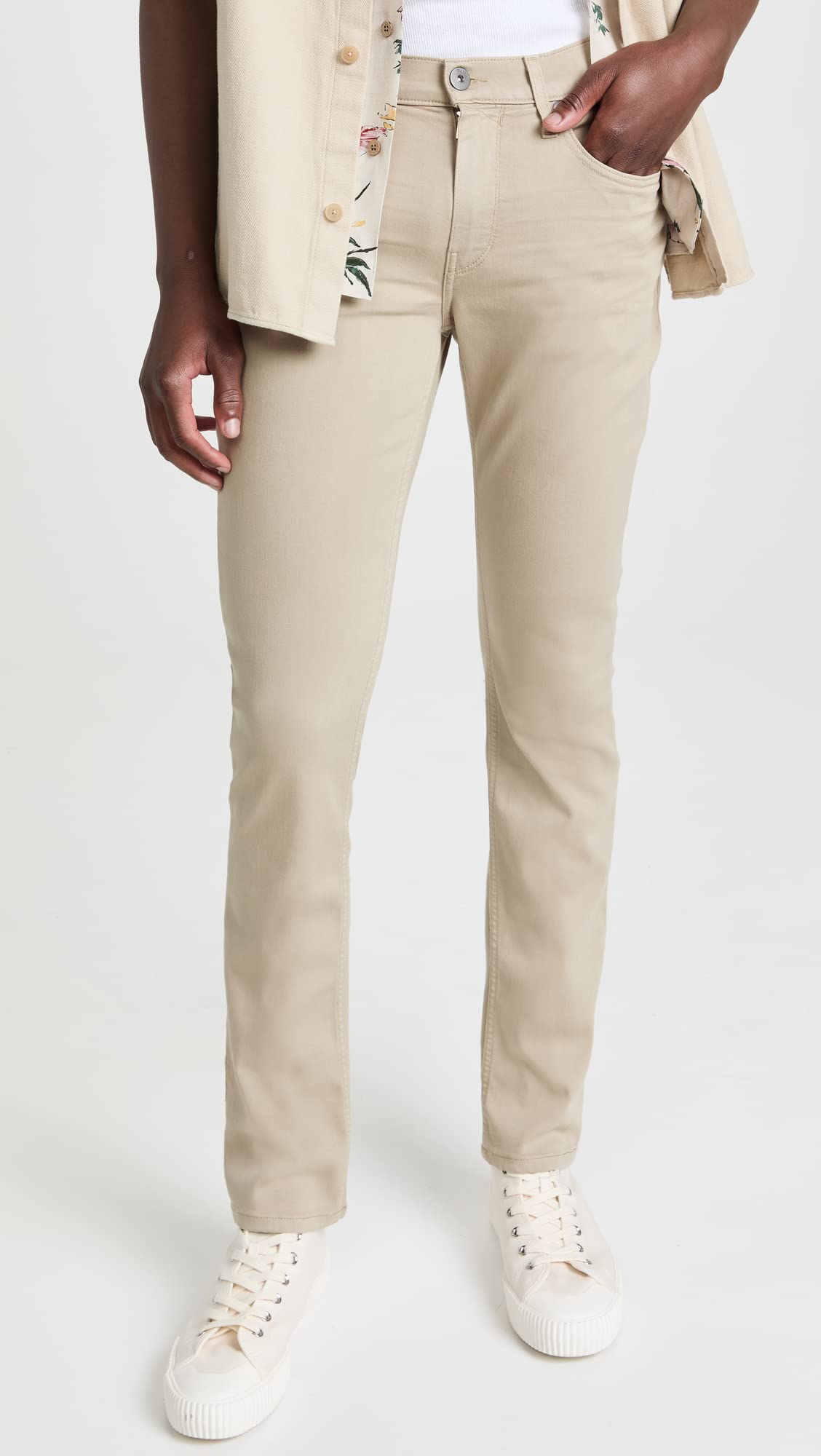 PAIGE Men's Federal Transcend Slim Straight Jeans, Toasted Almond, Tan, 36