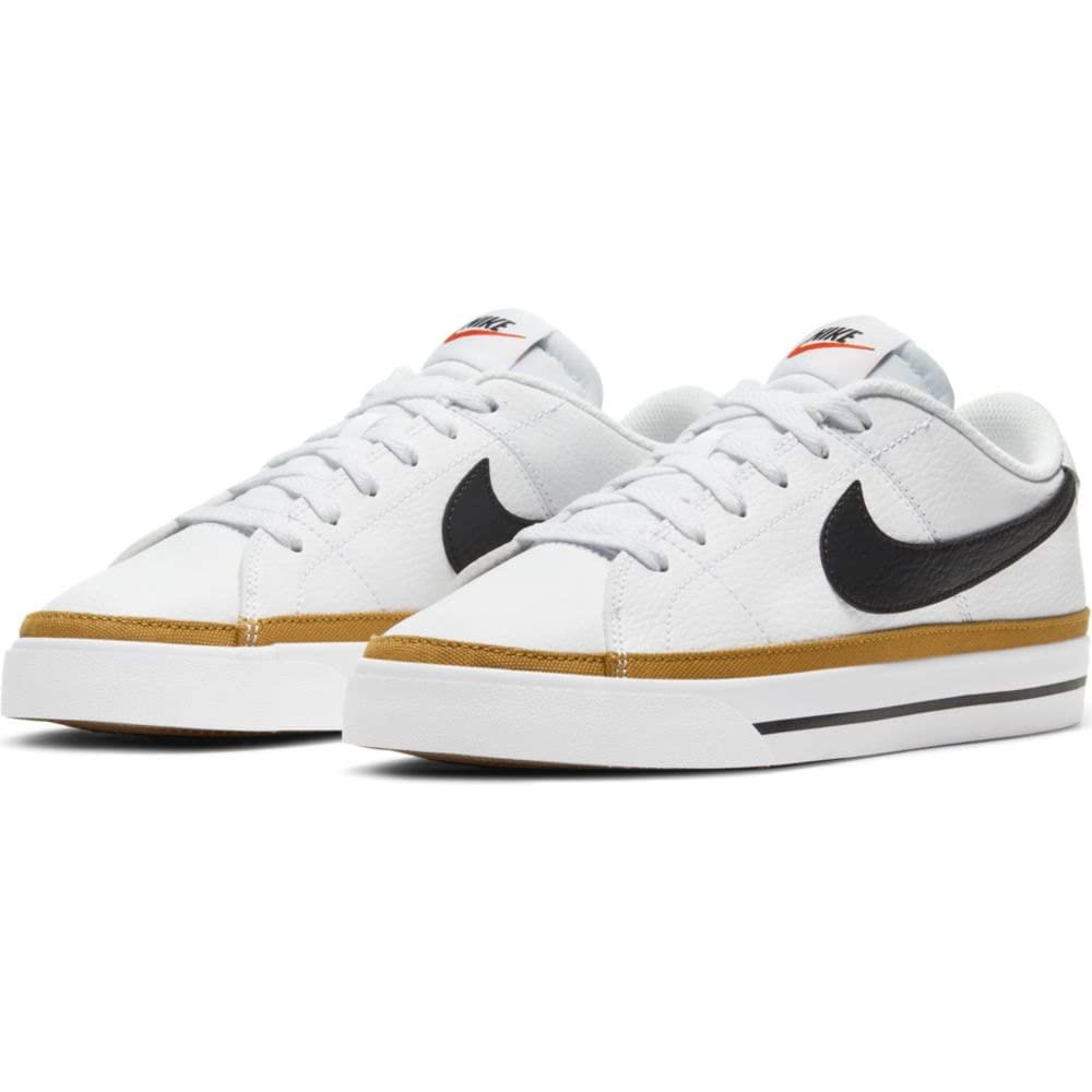 NIKE Women's Court Legacy Sneaker, White/Desert Ochre/Team Orange/Black, 9.5