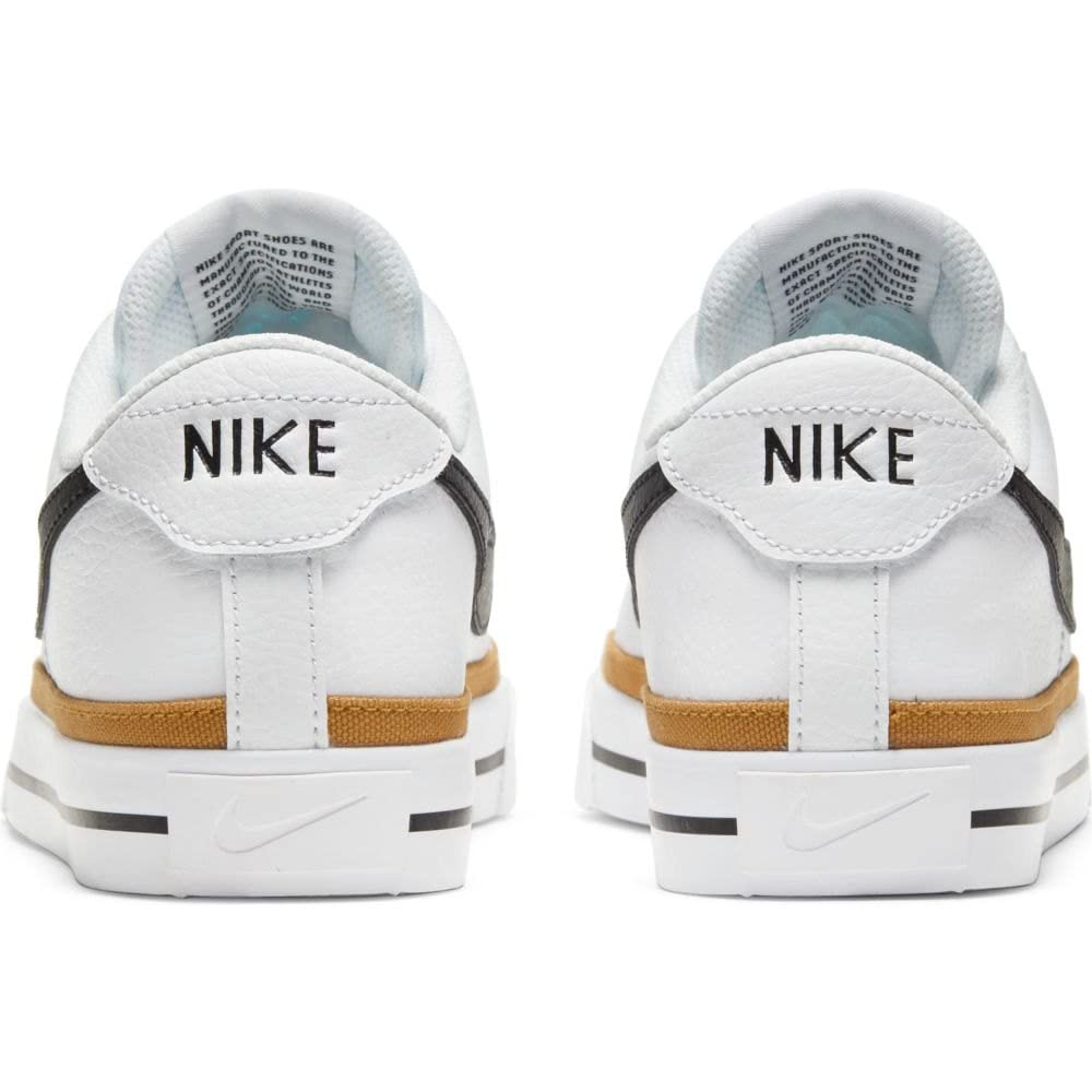 NIKE Women's Court Legacy Sneaker, White/Desert Ochre/Team Orange/Black, 9.5