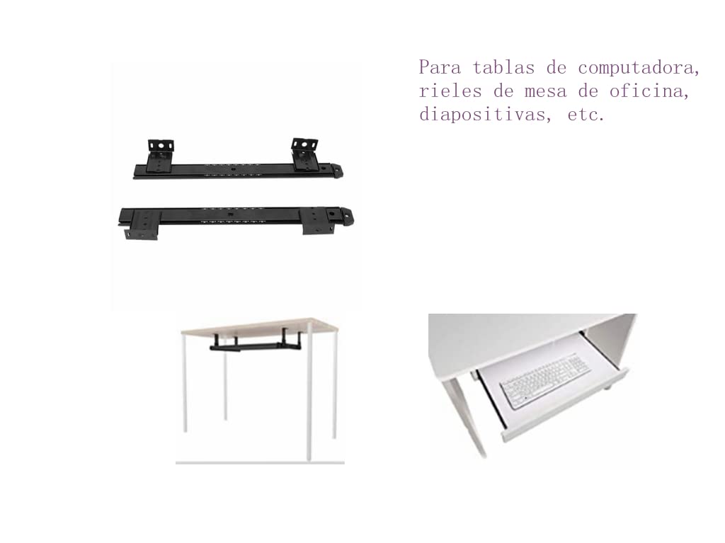 2Pcs Keyboard Slide, 14in Keyboard Drawer Slides Tray, Thickened Steel Desk Slide Computer Keyboard Rail Bracket, Ball Bearing Slides for Keyboard Tray