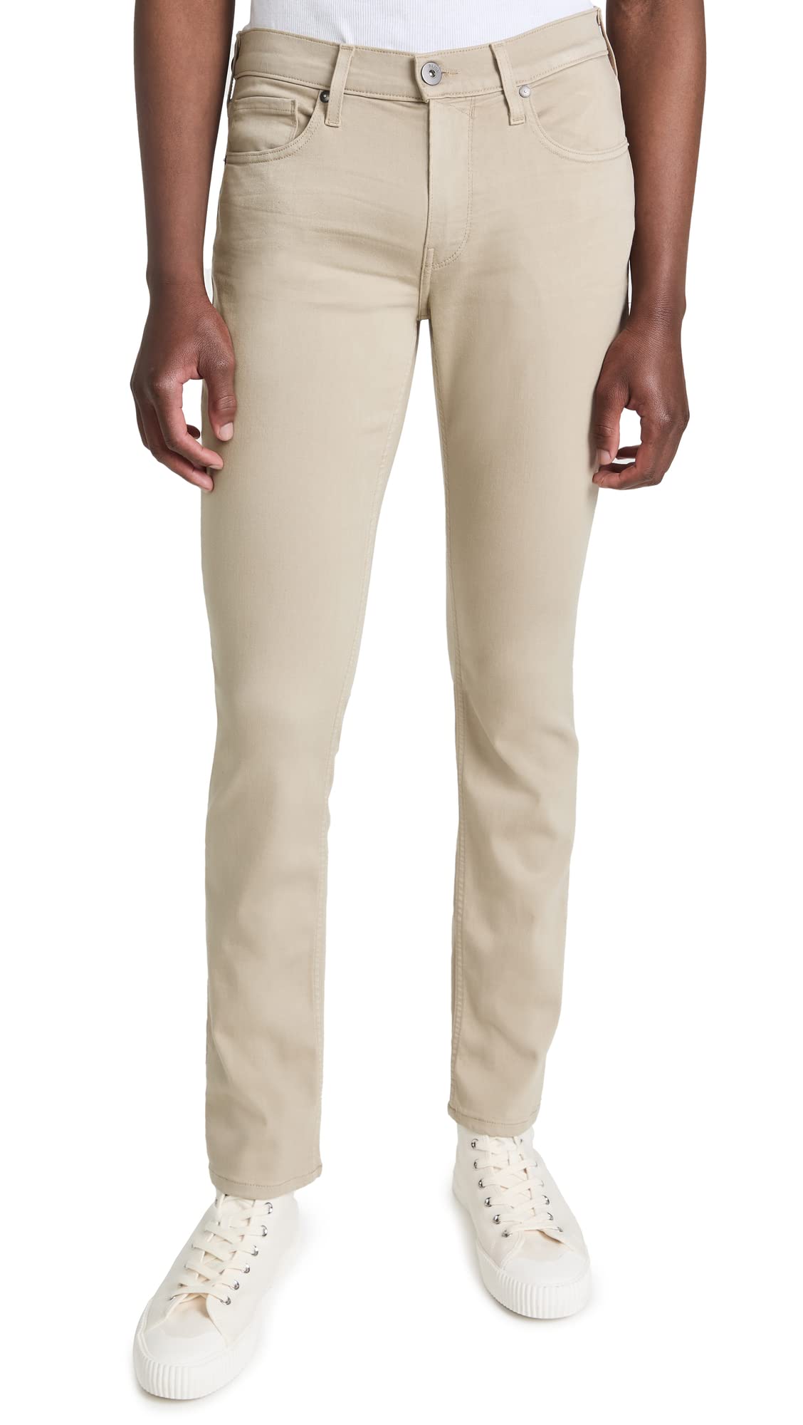 PAIGE Men's Federal Transcend Slim Straight Jeans, Toasted Almond, Tan, 36