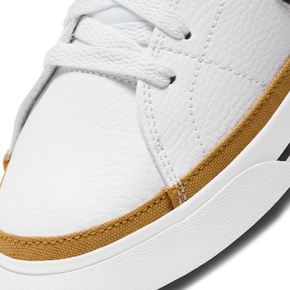 NIKE Women's Court Legacy Sneaker, White/Desert Ochre/Team Orange/Black, 9.5