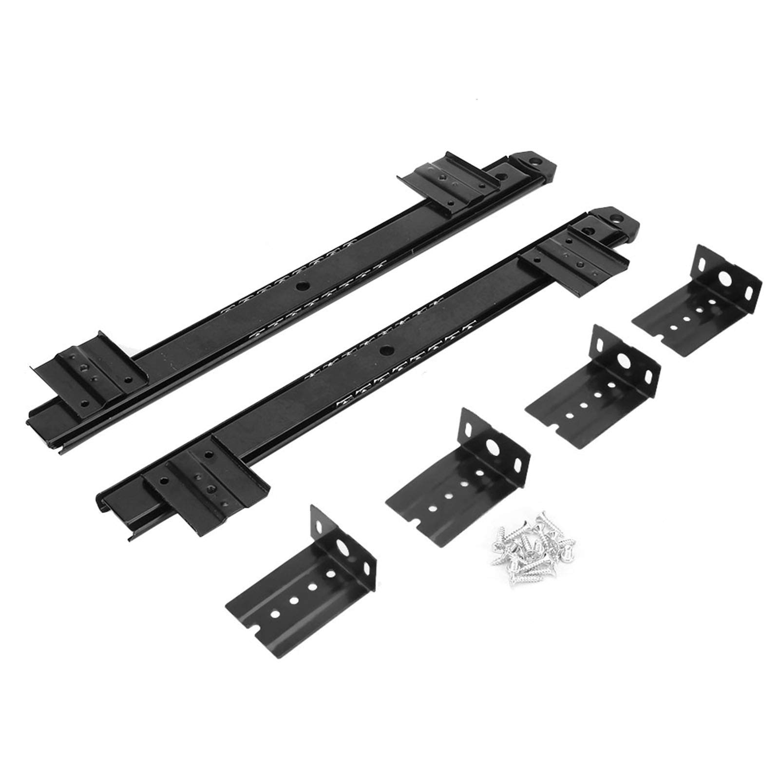 2Pcs Keyboard Slide, 14in Keyboard Drawer Slides Tray, Thickened Steel Desk Slide Computer Keyboard Rail Bracket, Ball Bearing Slides for Keyboard Tray