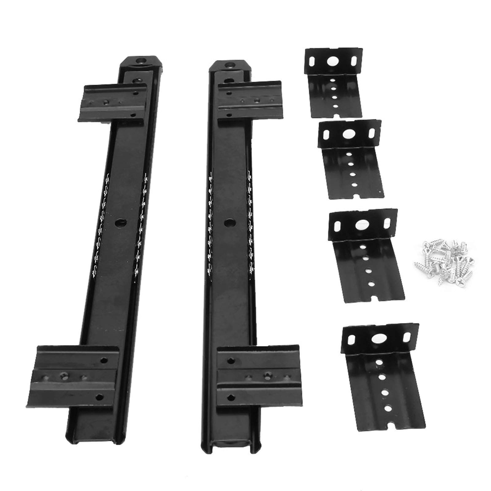2Pcs Keyboard Slide, 14in Keyboard Drawer Slides Tray, Thickened Steel Desk Slide Computer Keyboard Rail Bracket, Ball Bearing Slides for Keyboard Tray