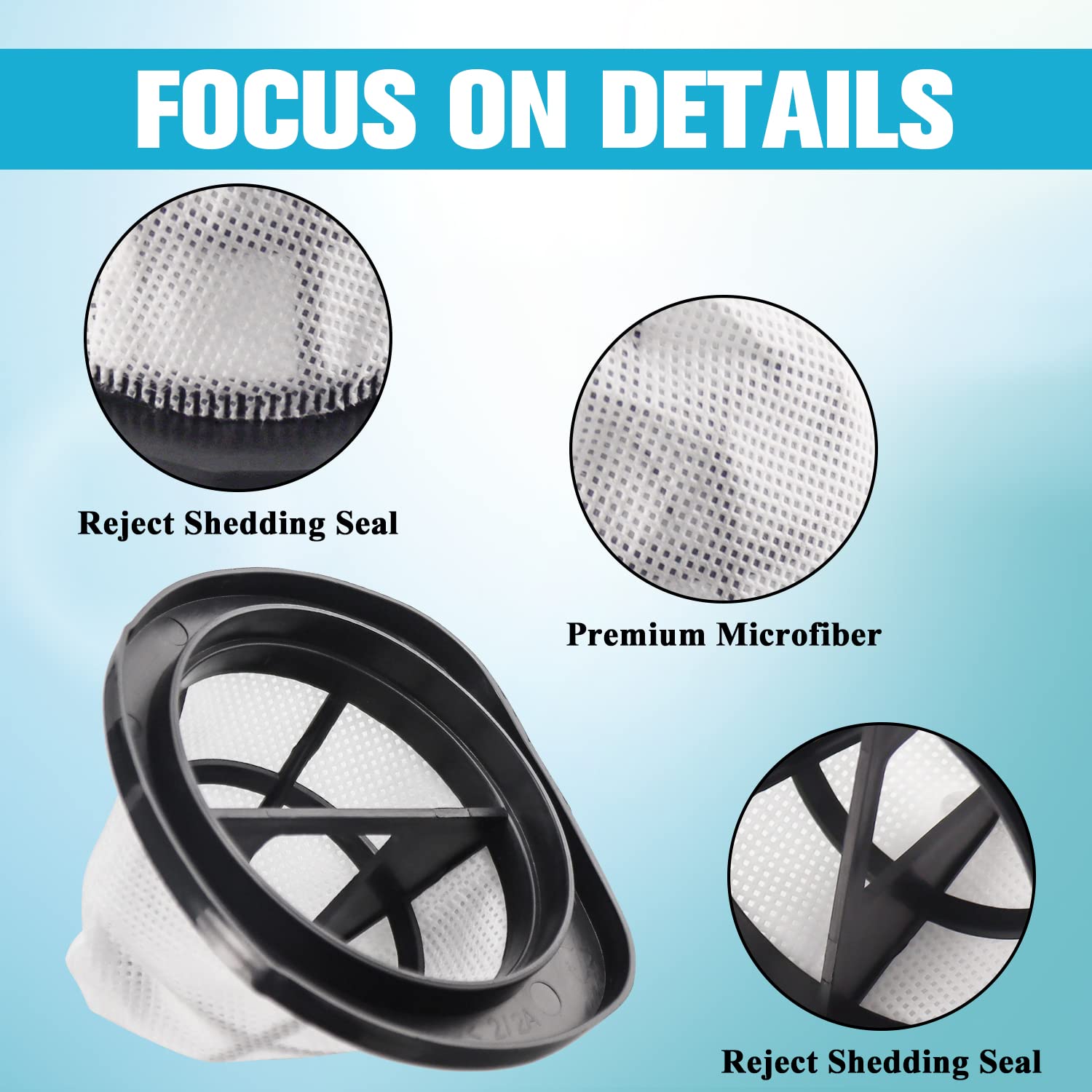 Improvedhand Filters Replacement for Bi-ssell 3-in-1 Stick Vacuum Fit For Bissell 38B1, 38B1L, 1059 Series Lightweight Stick Vacuum, Compare to Part # 203-7423, 2037423, 4 Pack