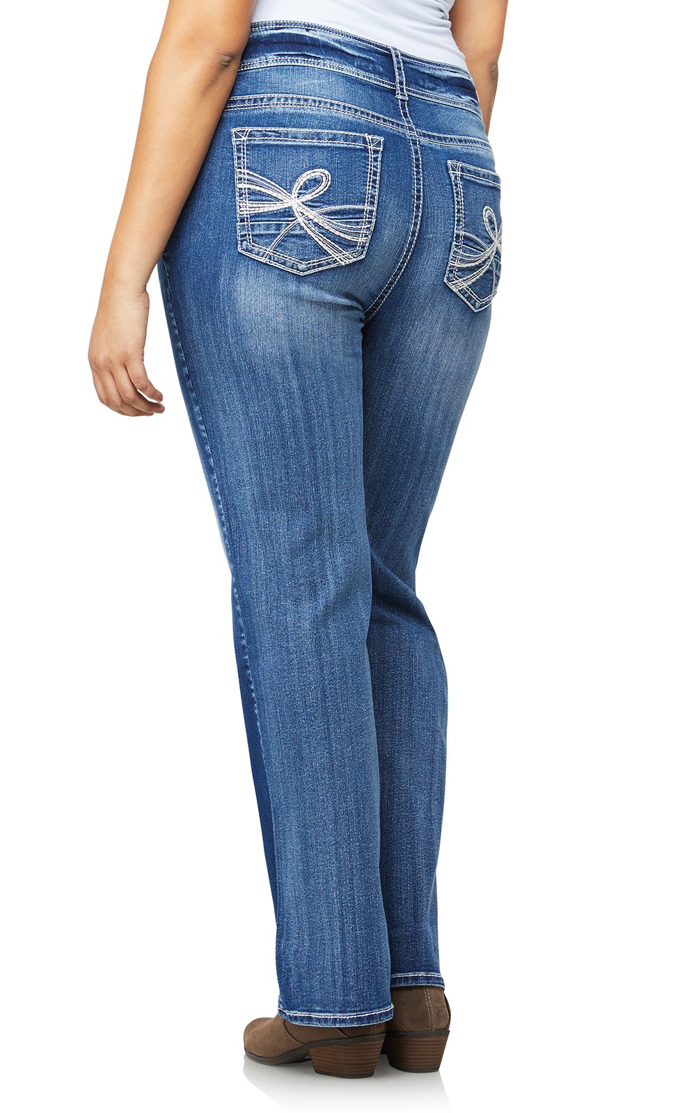 WallFlower Women's Luscious Curvy Bootcut Mid-Rise Insta Stretch Juniors Jeans (Standard and Plus), Jenna, 18 Plus Long