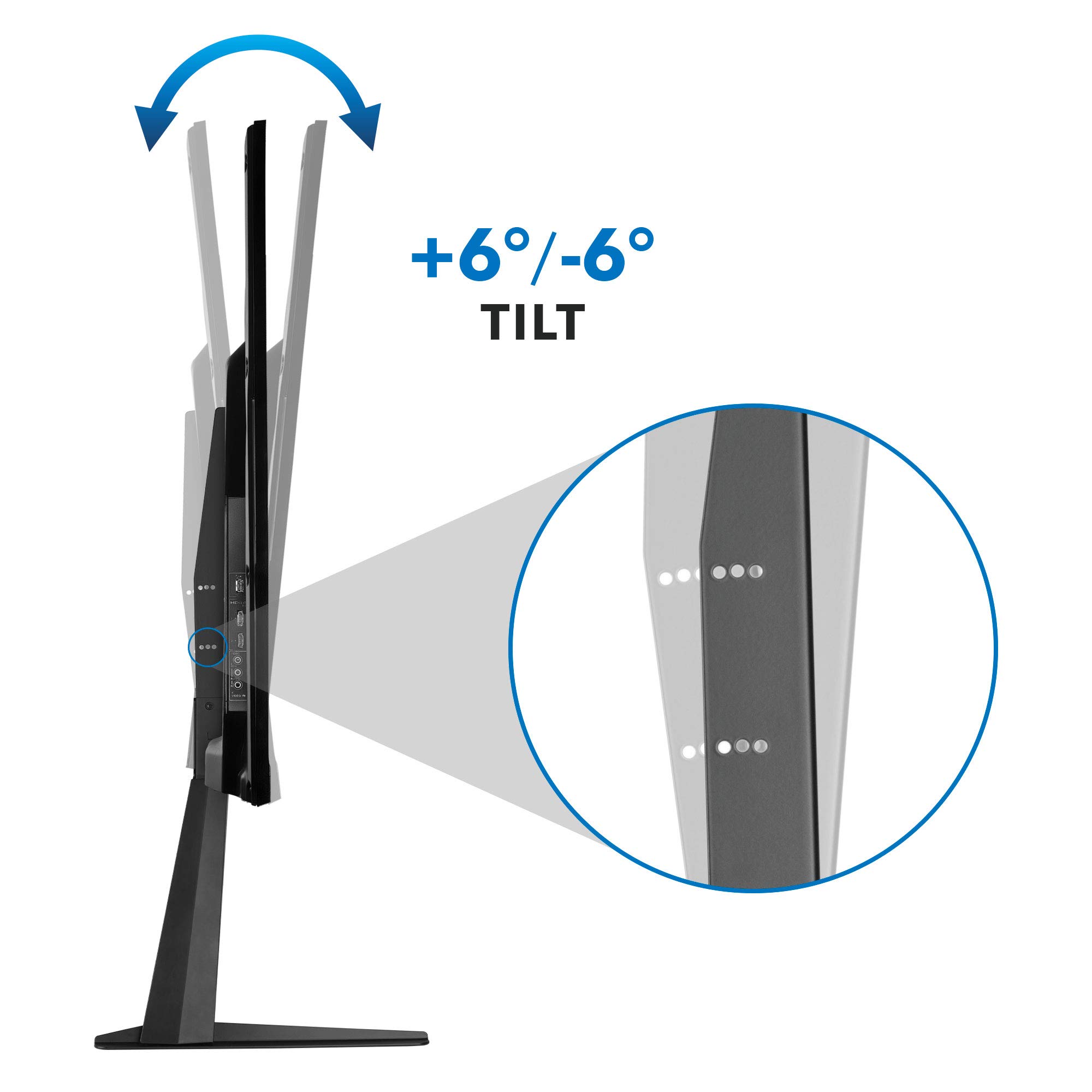 Mount-It! Tabletop TV Stand Base with Tilt Function, Universal TV Base Replacement with Height Adjustment, TV Legs Fits Most 32 to 70 inch Flat Screen TVs, VESA up to 800 by 400mm, 110 Lbs Capacity