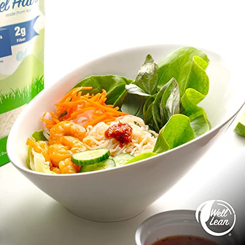 Well Lean Angel Hair — USDA Organic, Low Carb, Low Calorie Konjac Pasta — Ready to Eat and Healthy — Plant Based, Soy Free, Vegan, Paleo and Keto Friendly (6 Pack)