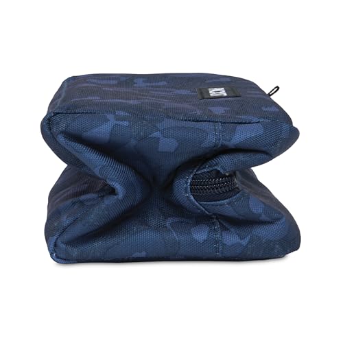 PackIt Freezable Snack Box, Heather Leopard Navy, Built with EcoFreeze Technology, Collapsible, Reusable, Zip Closure with Buckle Handle, Fresh Snacks on the go