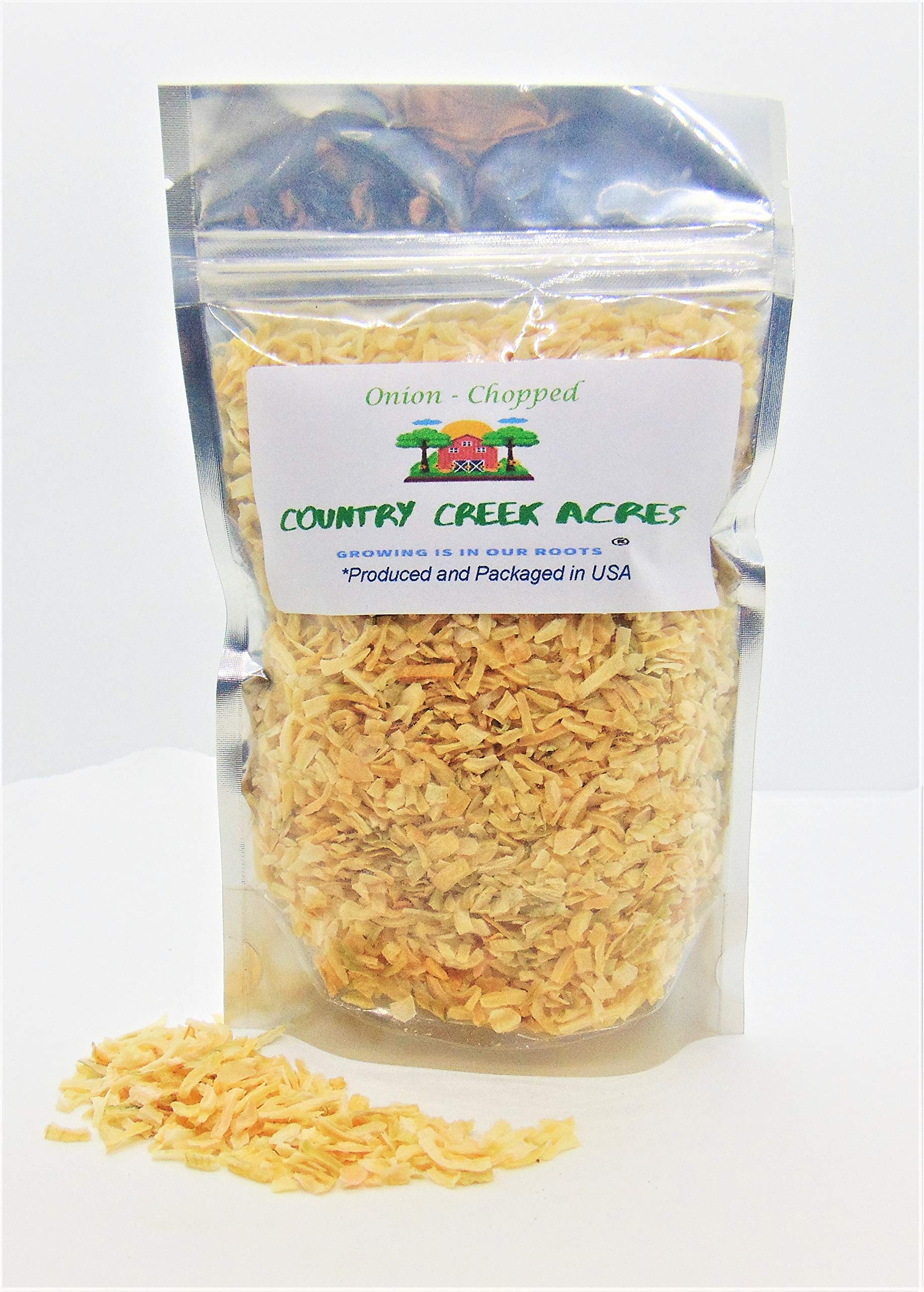 4 oz Dried and Chopped Onion - A Sharp, Toasty Onion Flavor That Makes Dinner Preparation a Cinch- Country Creek LLC