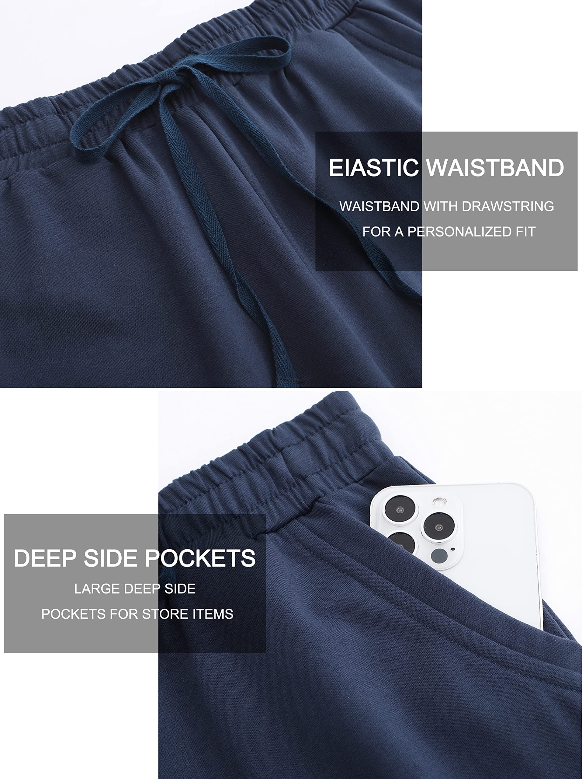 Tandisk Women's Bermuda Shorts Athletic Active Yoga Lounge Workout Gym Jogger Running Shorts with Deep Pockets Navy Blue XS