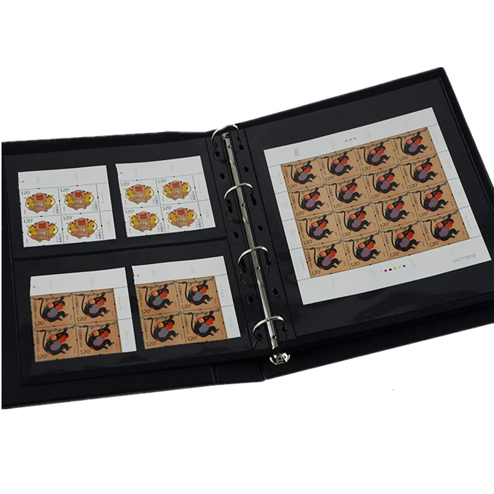 MUDOR Vario Stamp Pages for Stamp Album Binder, 10 Sheet (20 Page) 1 Row Pages for Stamp Collectors, Professional Pack (1 Row)