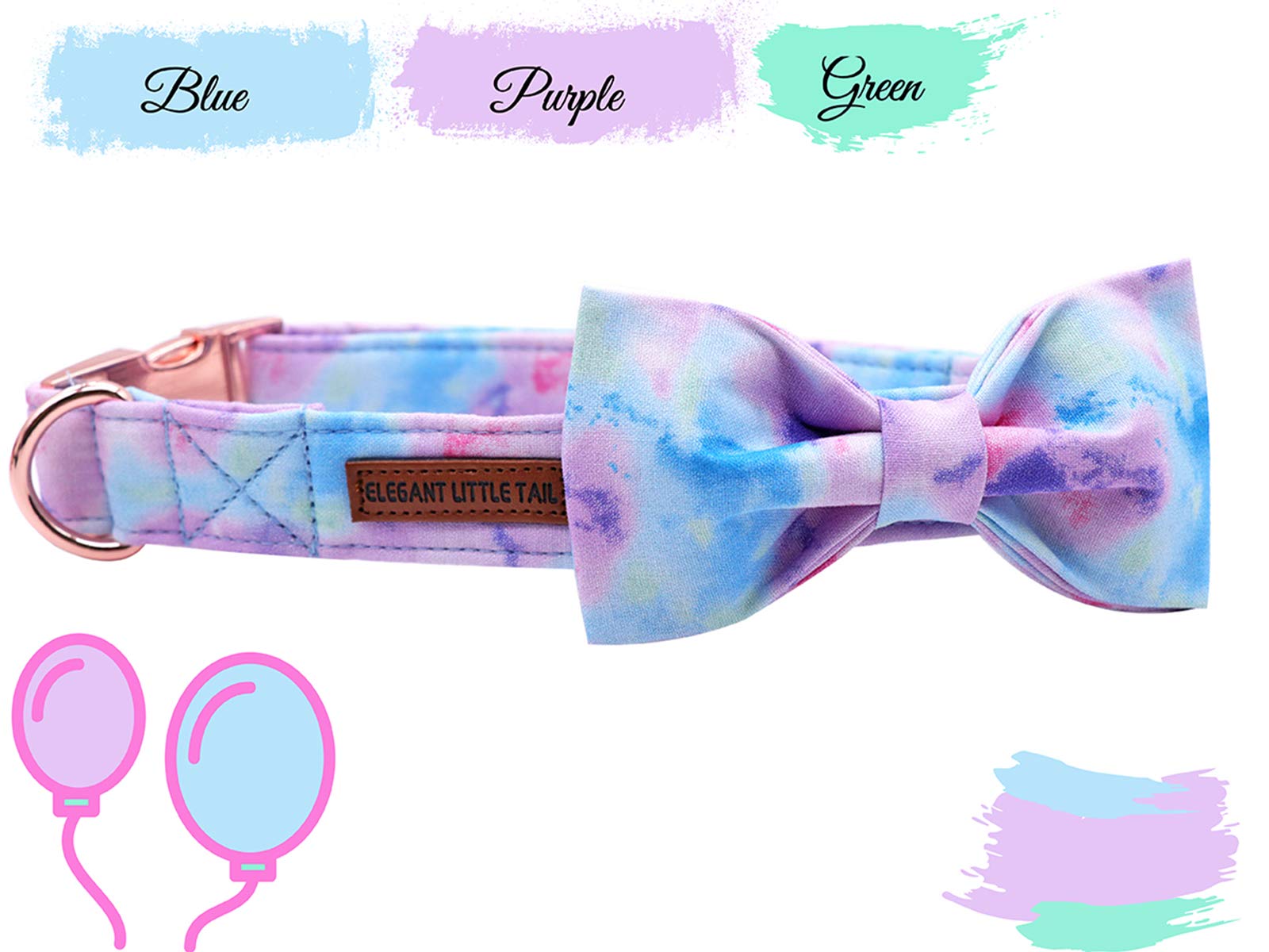 Elegant little tail Dog Collar with Bow, Soft&Comfy Bowtie Dog Collar, Adjustable Pet Gift Collars for Small Medium Large Dogs