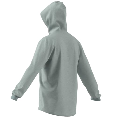adidas Men's Essentials Logo Hoodie, Medium Grey Heather/Black, Large