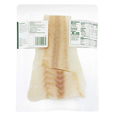 Amazon Fresh Brand, Wild Caught Pacific Cod Skinless Fillet Portions, 12 Oz, Sustainably Sourced (Previously Frozen)