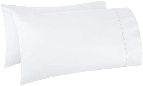 Kamas Egyptian Cotton Sateen Weave Pack of 2 Extra Large Pillowcase to Fit Your Oversized Pancake Large Huge & Gusseted Pillows (White, King Oversize- 23x43)