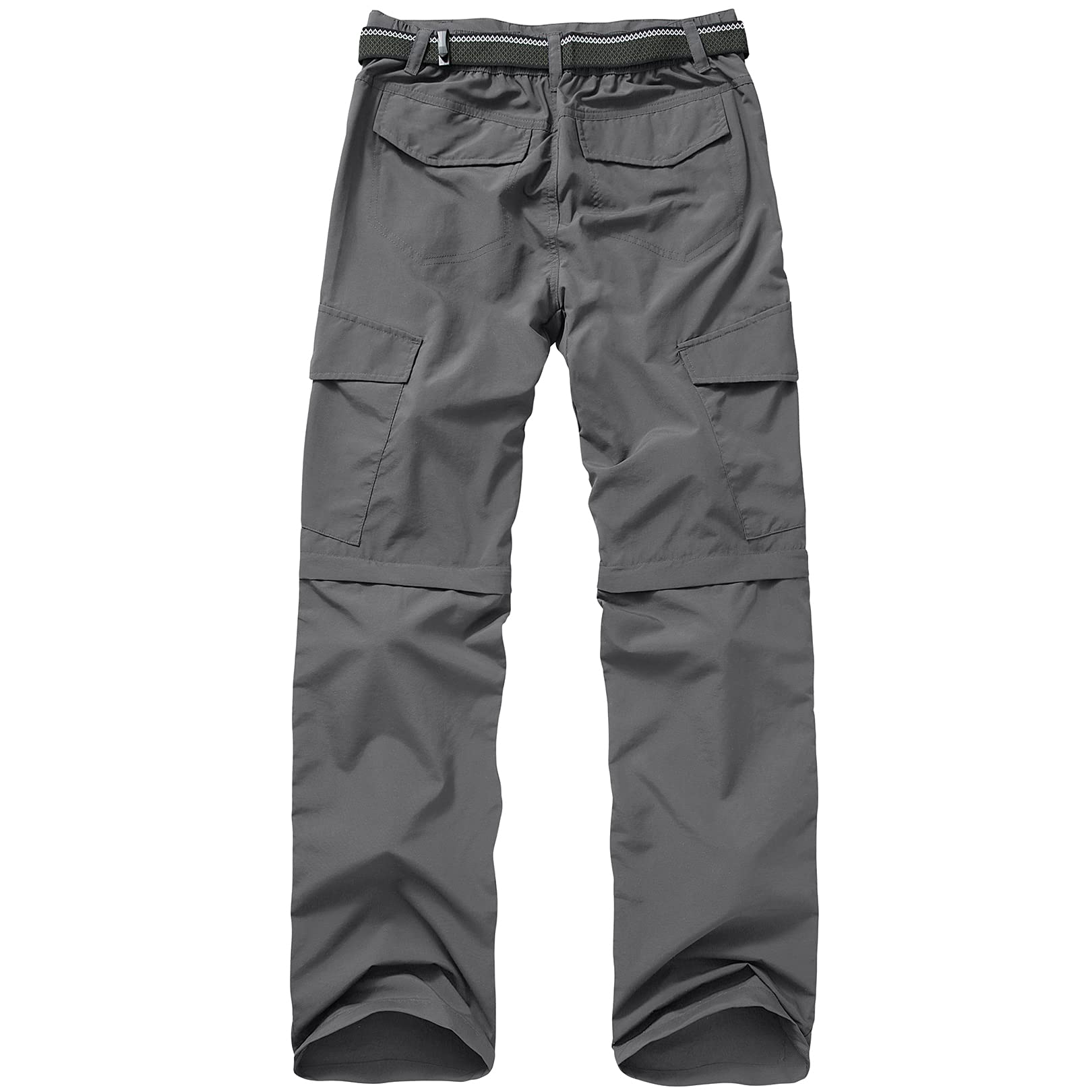 Mens Hiking Pants Quick Dry Lightweight Fishing Pants Convertible Zip Off Cargo Work Pants Trousers #6088,Grey,32