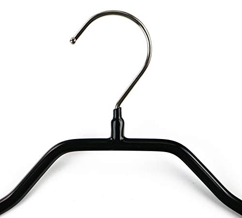 Mawa by Reston Lloyd BodyForm Series Non-Slip Space-Saving Clothes Hanger For Jackets, Suits & Coats, 16-1/2", Style 42/L, Set of 5, Black
