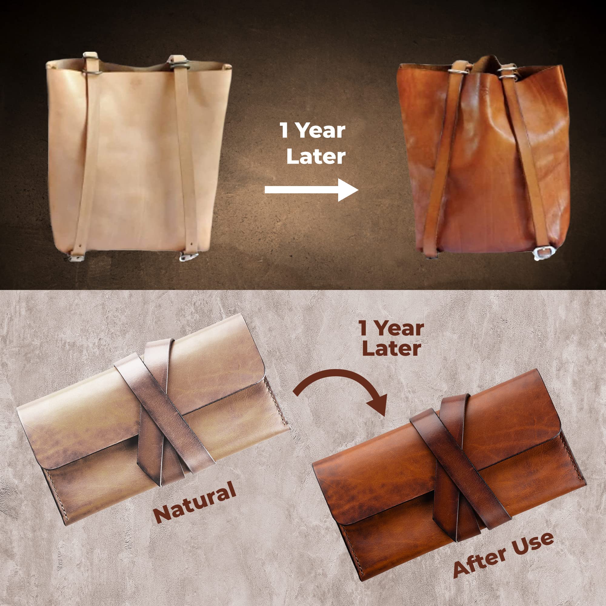 ELW Full Grain Cowhide Leather 4-5 oz [1.6-2mm] Thickness in Pre-Cut Size: 4-6 SQ FT, AB Grade Hide Vegetable Tanned Leather Using for Tooling, Carving, Molding, Dyeing Material for Craft, Hobby