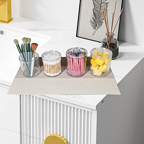 Qtip Holder Storage Canister Clear Plastic Jar for Cotton Ball,Cotton Swab,Cotton Rounds,Floss Picks, Hair Clips,Qtip Dispenser Apothecary Jars,Bathroom Organizer,Makeup Organizer with 6 Labels(15 oz+20 oz)