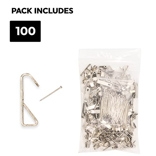 Infinity 30 lb Picture Hangers, Supports up to 30 Pounds, Set of 100 (100 Hangers & 100 Nails)