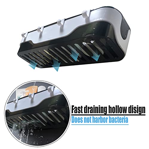 Potenco Shower Caddy Shelf Organizer Storage 2 Pack, Wall Adhesive Shower Holder for Shampoo No Drilling, Rustproof Storage Rack Shower Shelf Suction Removable for Bathroom Kitchen Bedroom