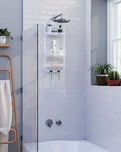 Zenna Home 5890KK Over-The-Showerhead Caddy, Large, Frosted
