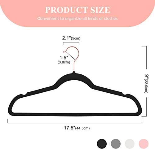 HOUSE DAY Black Magic Hangers 10 Pack and Black Velvet Hangers 50PK,Space Saving Hangers Set