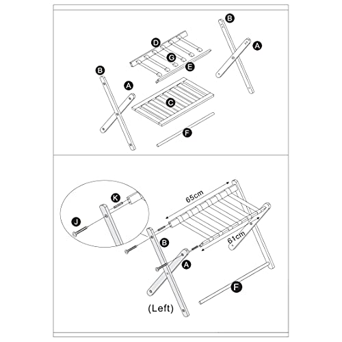Generic Brands Folding Luggage Rack, Ror Guest Room, Double-Layer Luggage Rack, Easy to Assemble for use in bedrooms, Guest Rooms, Hotels(Updated)