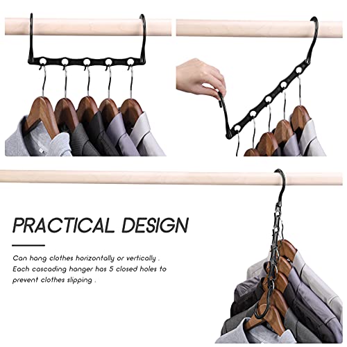 HOUSE DAY Black Magic Hangers 10 Pack and Black Velvet Hangers 50PK,Space Saving Hangers Set