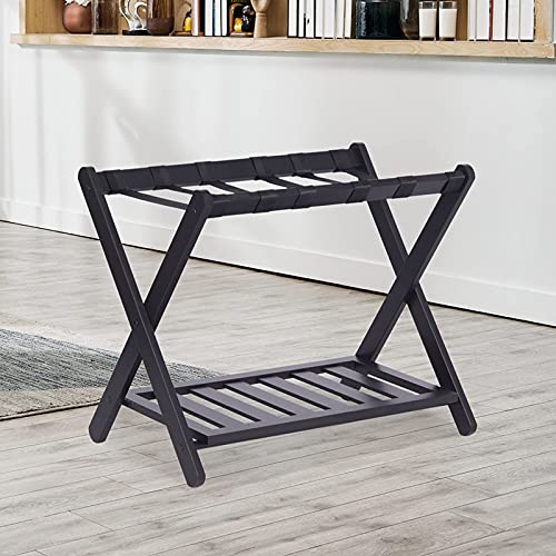 Generic Brands Folding Luggage Rack, Ror Guest Room, Double-Layer Luggage Rack, Easy to Assemble for use in bedrooms, Guest Rooms, Hotels(Updated)