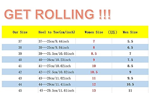 PHSDA Women's Roller Skates PU Leather High-top Roller Skates Four-Wheel Roller Skates Shiny Roller Skates for Unisex Kids and Adults (White Flash,270/us 8)