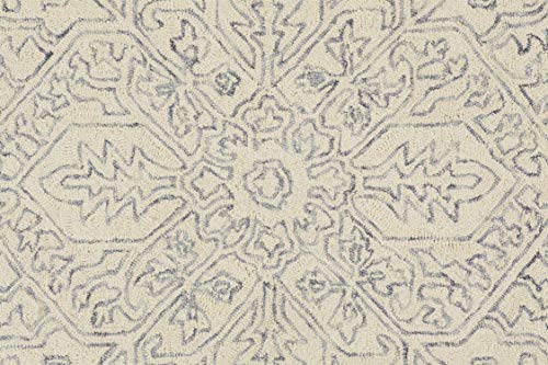 Feizy Rugs - Belfort Collection, Transitional Floral Area Rug - Gray/Ivory 8' x 10'