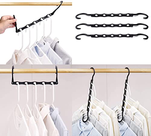 HOUSE DAY Black Magic Hangers 10 Pack and Black Velvet Hangers 50PK,Space Saving Hangers Set