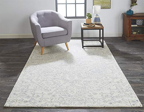 Feizy Rugs - Belfort Collection, Transitional Floral Area Rug - Gray/Ivory 8' x 10'