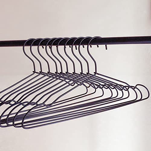 Heavy Duty Metal Shirt Coat Hangers Pack Space Saving Metal Hangers Non Slip Metal Wire Clothes Hanger Bulk for Coats
