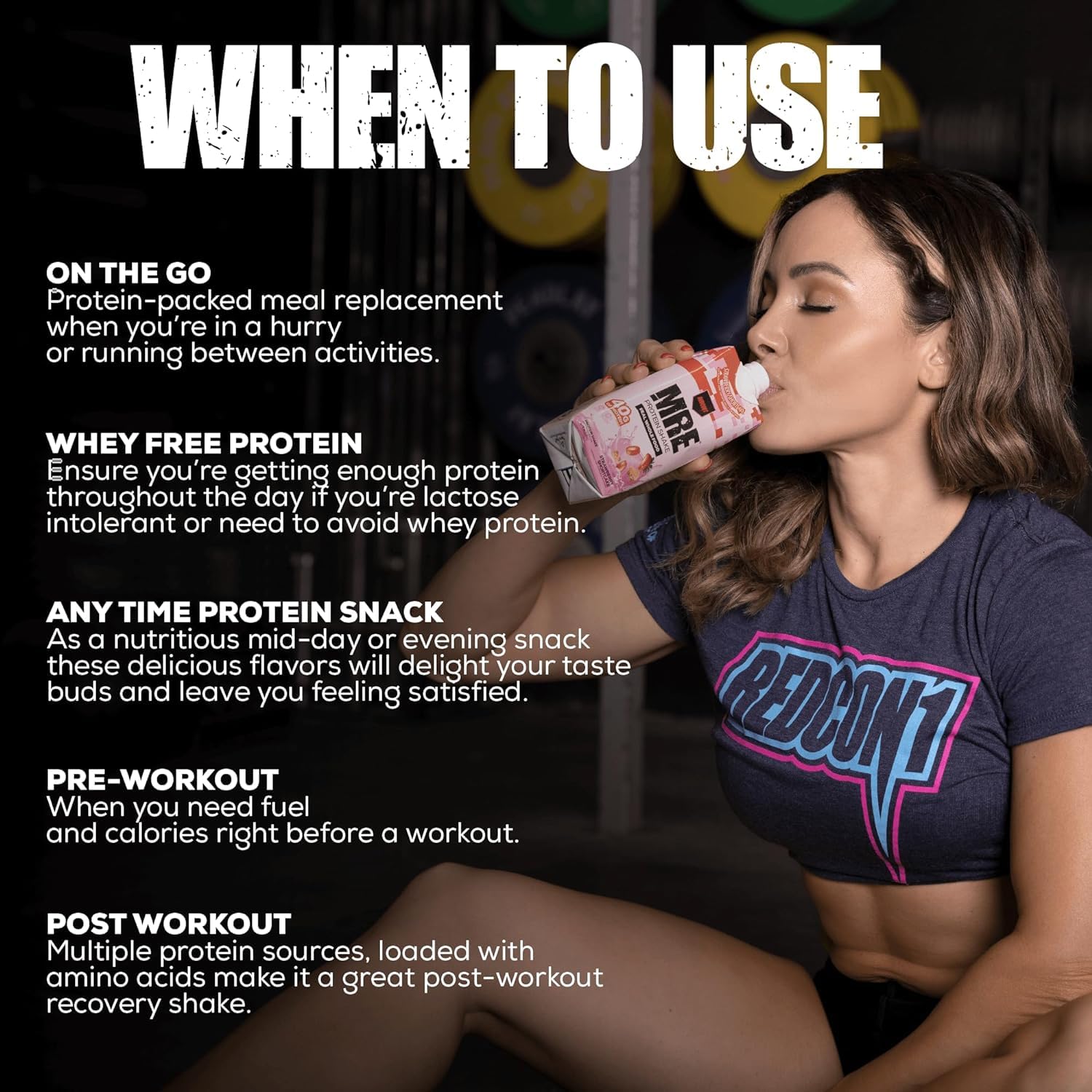 REDCON1 MRE Ready to Drink Protein Shakes, Strawberry Shortcake - Protein Drinks with Whole Food Sources - Sugar Free RTD Shake Formulated to Fuel Athletes at Any Time (12 Pack)