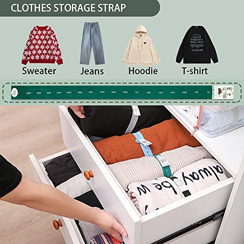 Clothing Storage Strap with Adjustable Button Elastic, Lazy Folding Clothes Storage, Organization Straps for Wardrobe, Travel, Camping (8)