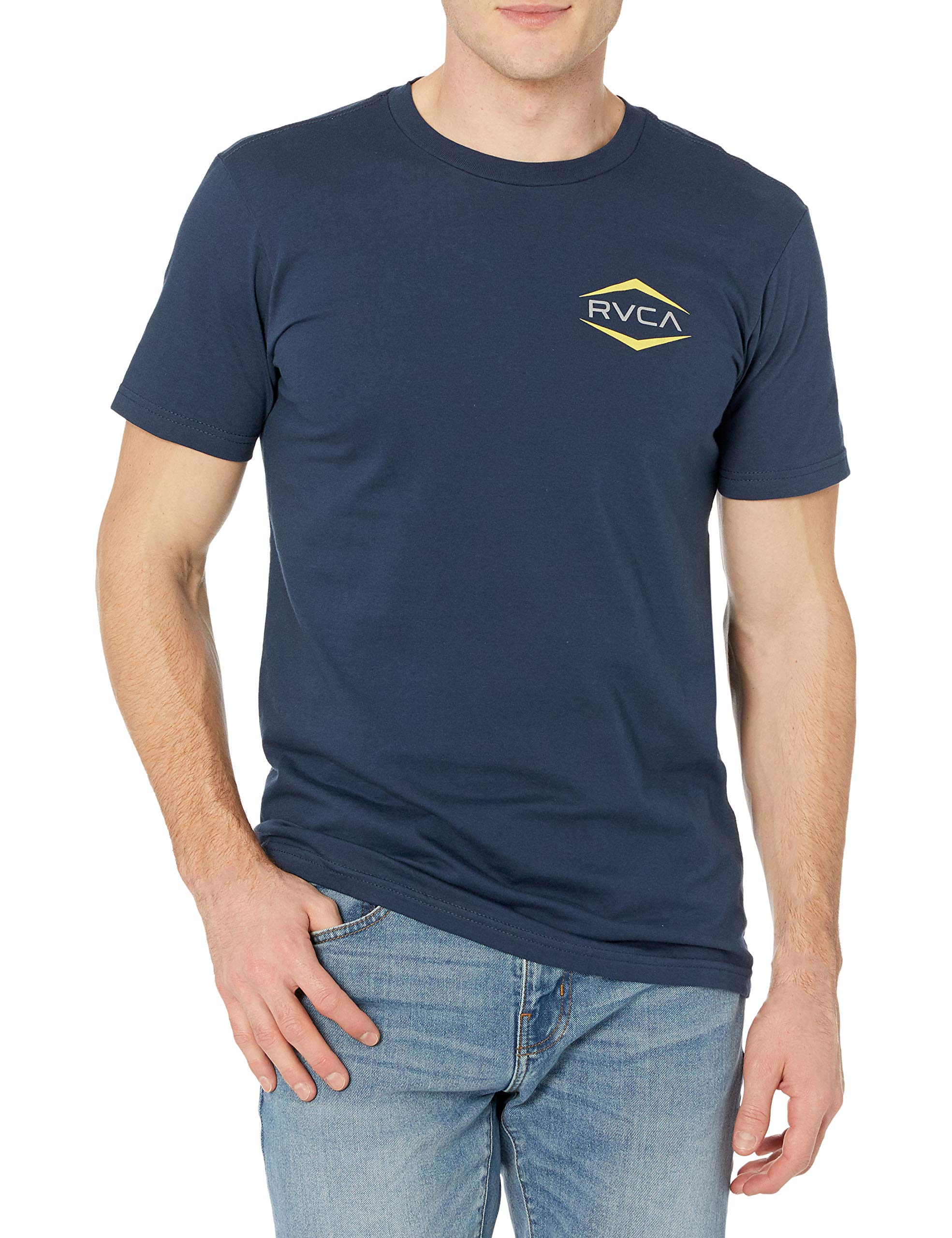 RVCA Men's Graphic Short Sleeve Crew Neck Tee Shirt, Astro HEX/Federal Blue, XX-Large