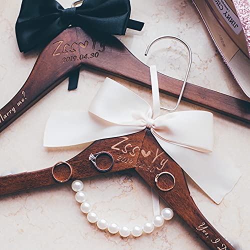 Personalized Bridal Wedding Hanger, Custom Bride Dress Hanger Groom Hangers Wooden Engraved Hanger Name Hangers Wedding Party Gift