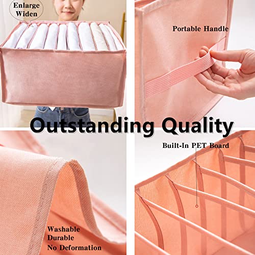 Pants Organizer, Clothes Organizer with Foldable and Washable Clothes Organizer for Folded Clothes for Pants Jeans and Sweater, 2 x 7 Grids