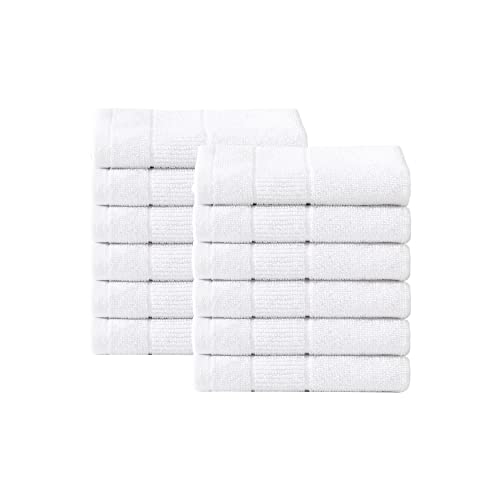 Tommy Bahama- Washcloths, Absorbent & Fade Resistant Cotton Towel Set, Fashionable Bathroom Decor (Island Retreat White, 12 Piece)