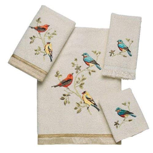 Avanti Linens - Washcloth, Soft & Absorbent Cotton, Nature Inspired Bathroom Decor (Gilded Birds Collection)