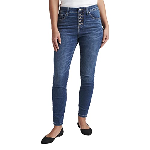 JAG Jeans Women's Valentina High Rise Skinny Pull-on Jeans-Legacy, Tribeca Blue, 6