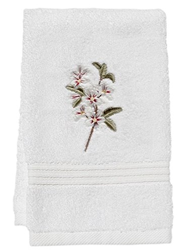 Jacaranda Living White Terry Toweling Guest Towel, Apple Blossom, White 19" x 12"
