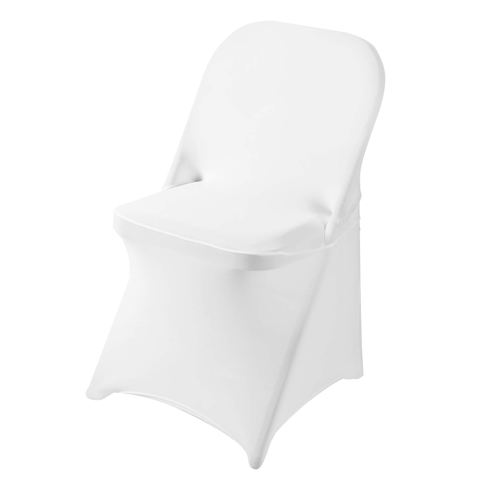 Ascoza 20 Pack White Spandex Folding Chair Covers in Stretch Washable Fabric for Wedding, Party,Holidays,Celebration and Other Special Events