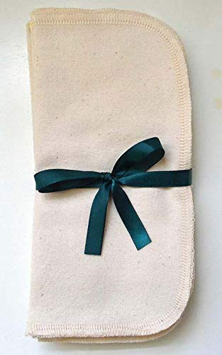 2 Ply Organic Flannel Washable Baby Wipes 8 x 8 Inches Set of 10 Sewn with Organic Cotton Thread