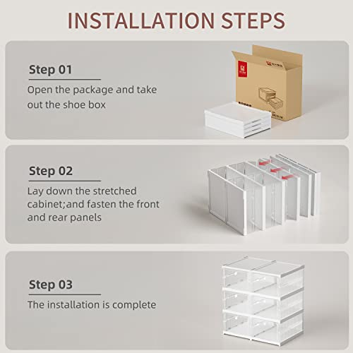 HAIXIN 3 Pack 8.4 Gal Storage Bin and 6 Layers Shoe Box