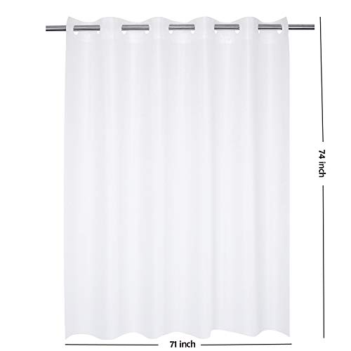 Hotel Grade No Hooks Needed Waterproof Shower Curtain or Liner,Frost (PEVA, 71" x 74")